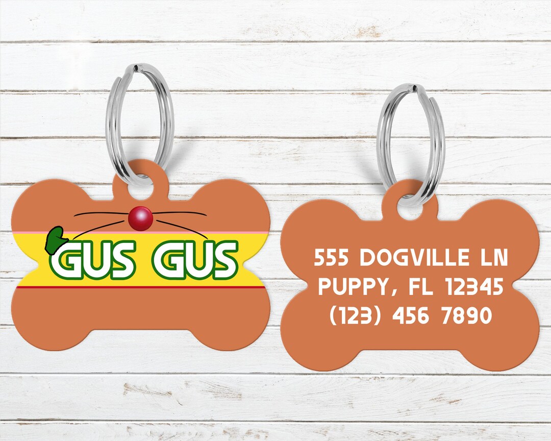 Disney Dog Tag Gus Gus Cinderella Dog Tag Cute Dog Tag - Etsy