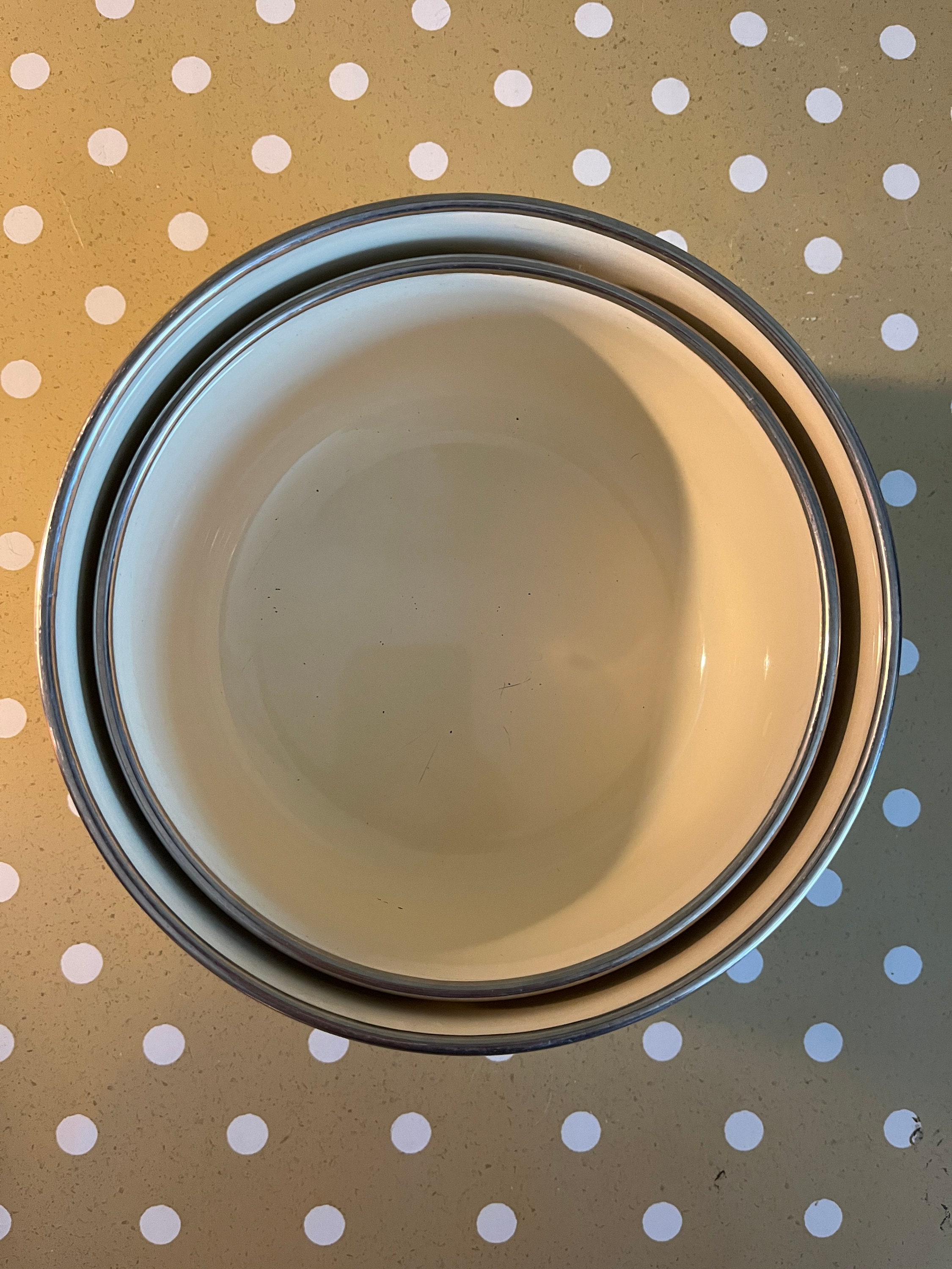 Vintage Retro Kitchen Kobe Enamelware Nesting Bowls Set of 2 - Etsy