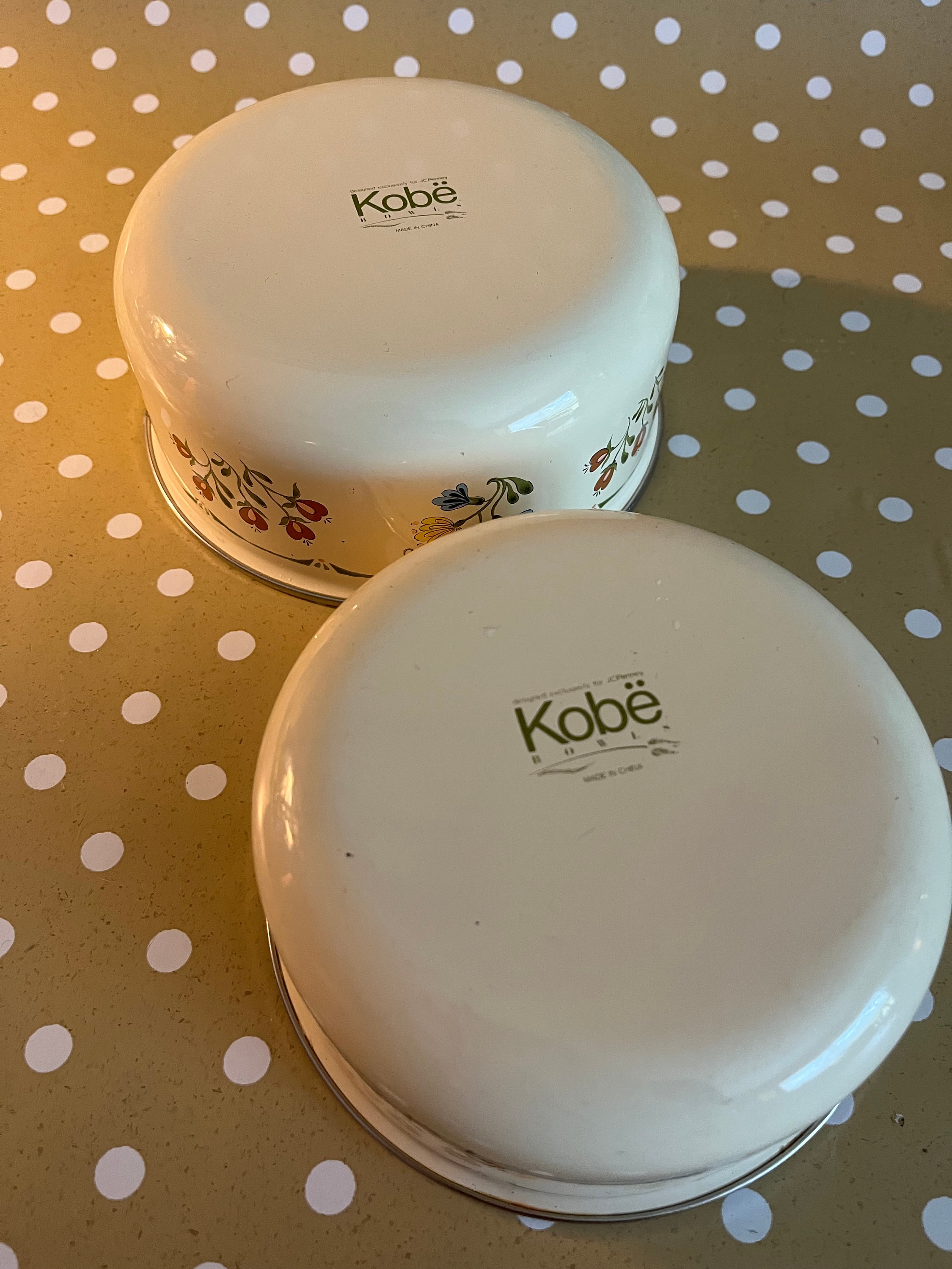 Vintage Retro Kitchen Kobe Enamelware Nesting Bowls Set of 2 - Etsy