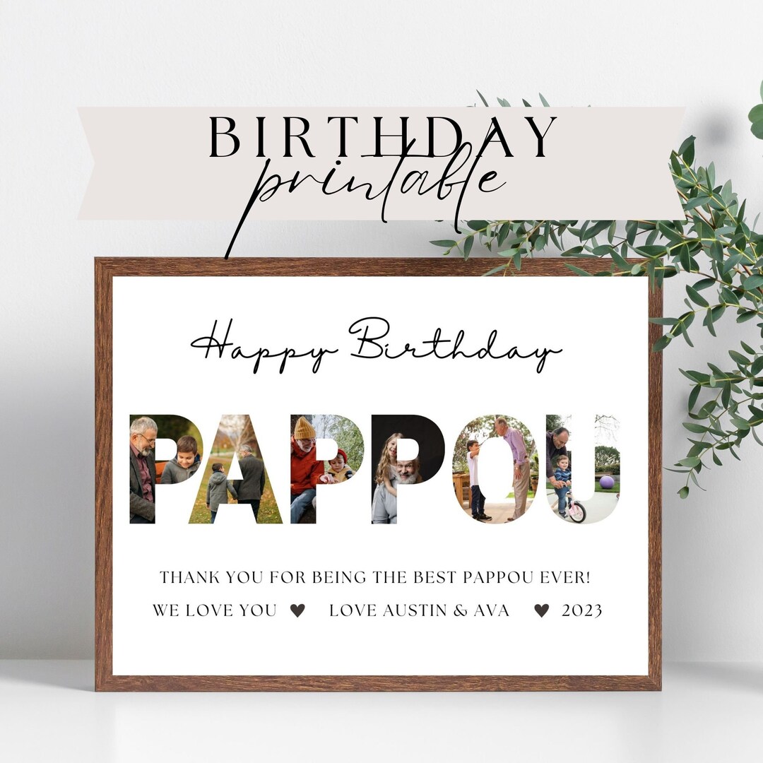 Pappou Birthday Gift, Printable Gift for Pappou, Custom Pappou Gift ...