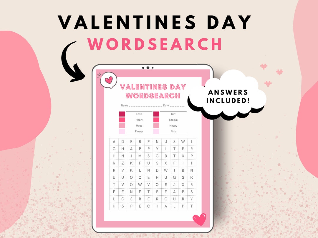 VALENTINES DAY WORDSEARCH - Game for Your Loved Ones! - Adults and Kids ...