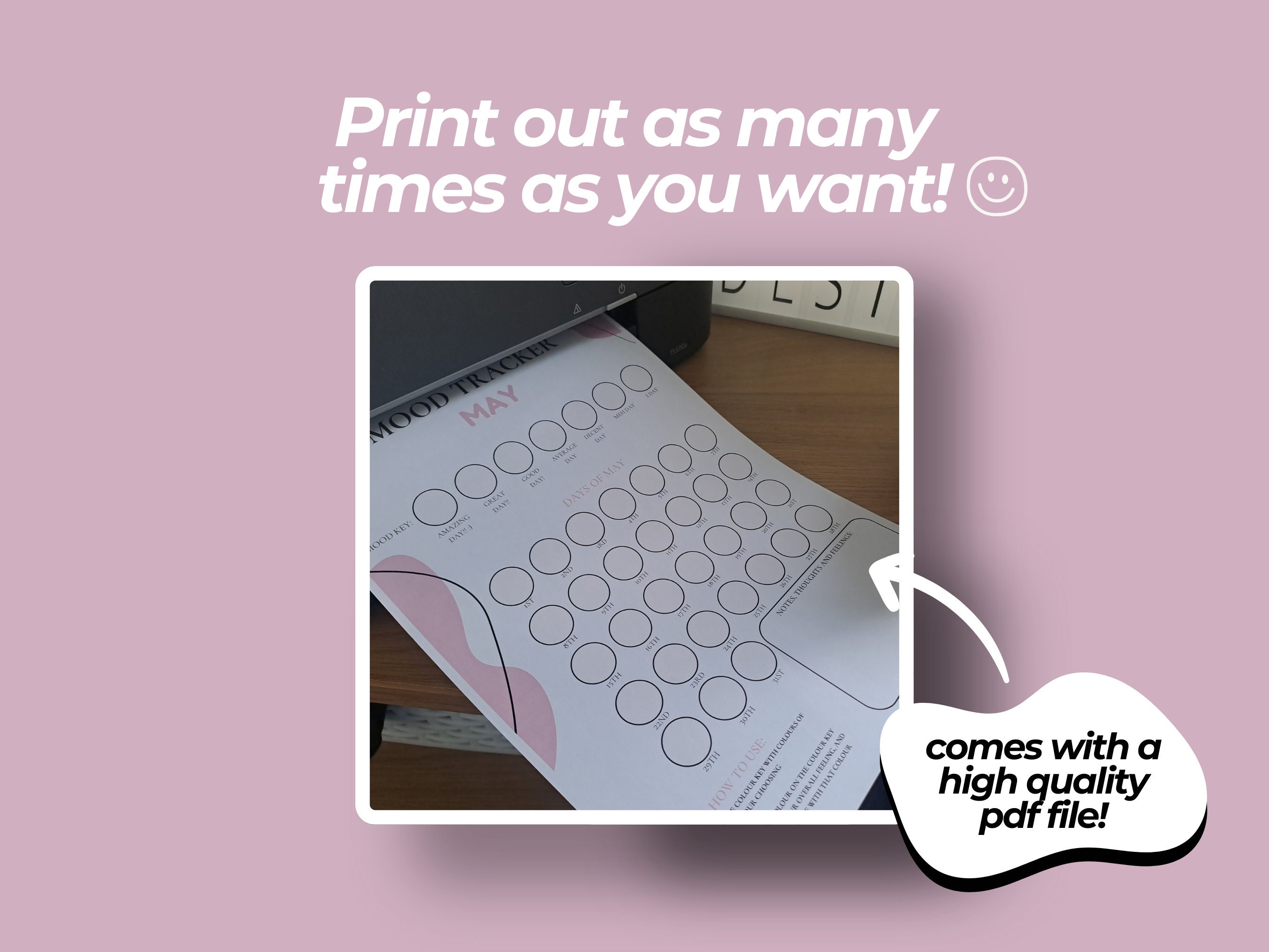 May Mood Tracker Emotions Tracker Daily Tracker Journal Prompt - Etsy