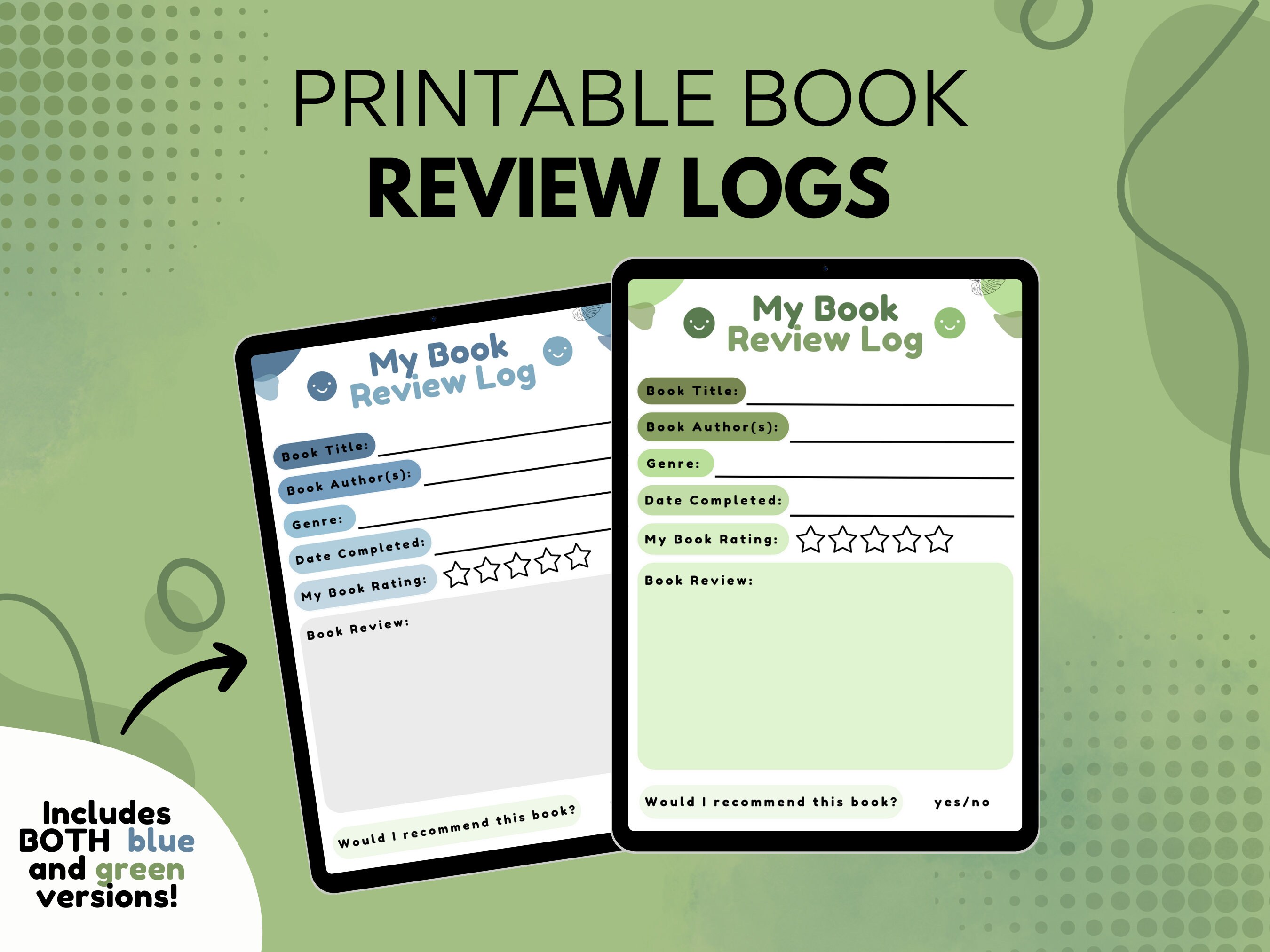 BOOK REVIEW LOG Printable - Book Review Logging Tracker - Fun Exercise ...