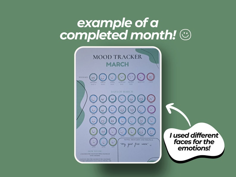 March Mood Tracker - Monthly Mood Tracker - Journal Prompt - Tracker ...