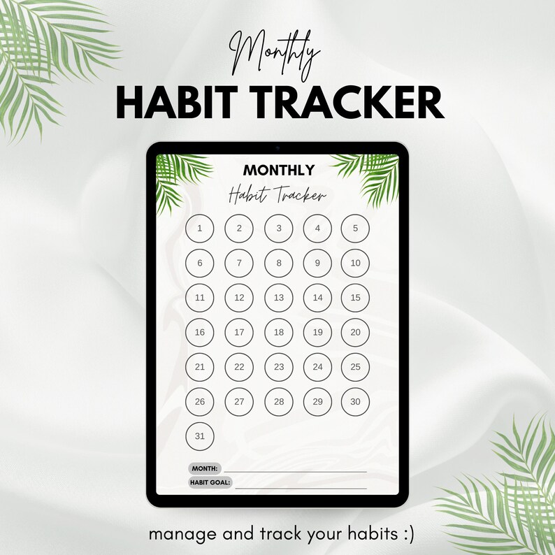 Minimalistic Monthly Habit Tracker - Achieve Your Goals and Stay on ...