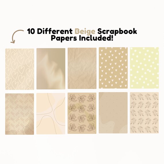 Printable Scrapbook Paper Beige Pastel Beige Baby Digital Scrapbook