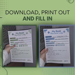 BOOK REVIEW LOG Printable - Book Review Logging Tracker - Fun Exercise ...