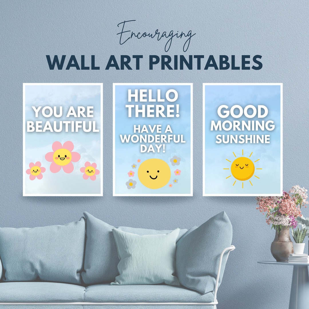 Encouraging Wall Art - Bright and Bubbly Positive Wall Art Decor! :) - Etsy