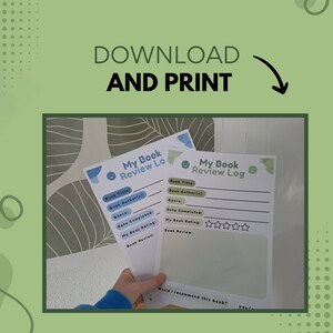 BOOK REVIEW LOG Printable - Book Review Logging Tracker - Fun Exercise ...