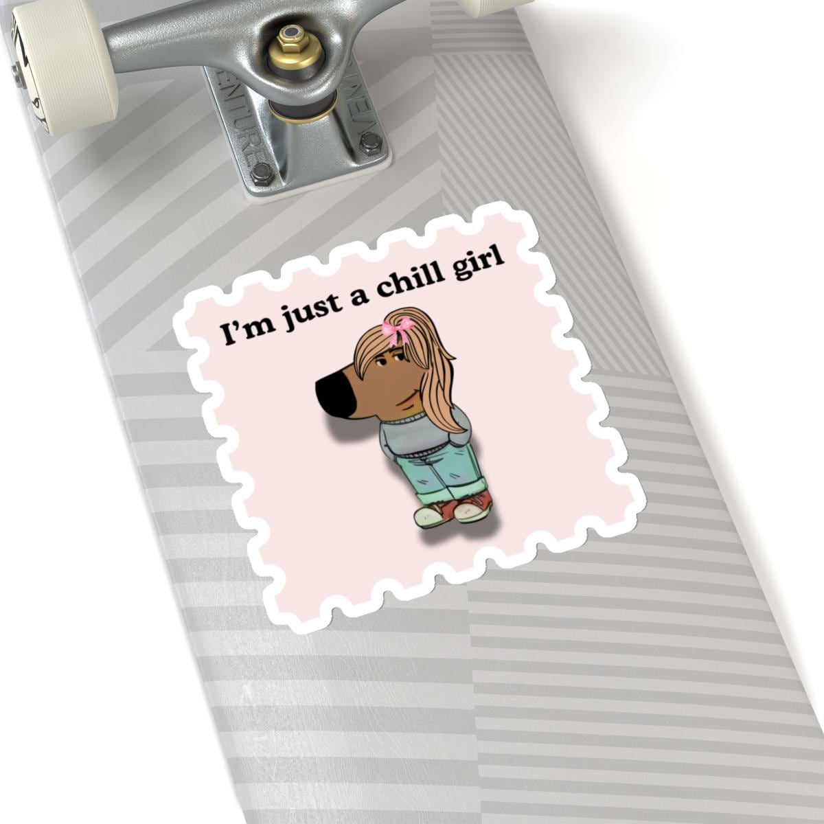 Chill Girl Meme Sticker, Funny Laptop Decal, Trendy Water Bottle Label ...