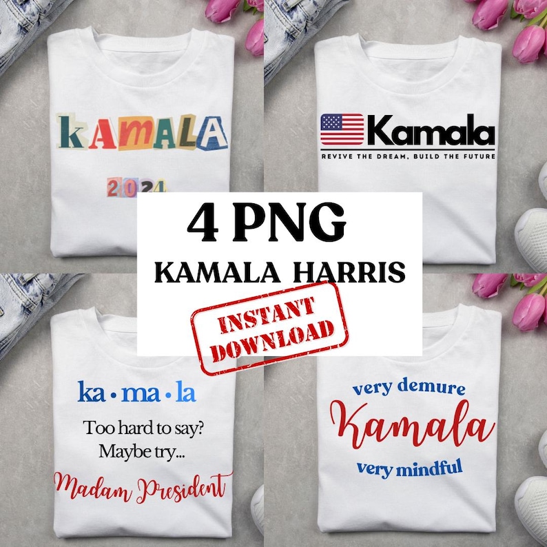 Kamala Harris. 4 PNG Digital Download Transparent Background PNG ...