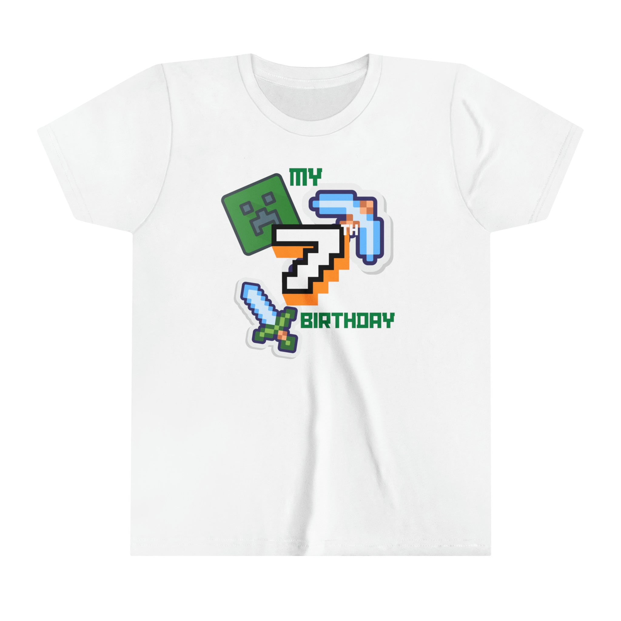 My 7th Birthday Minecraft Shirt, Minecraft Birthday Shirt, Cool ...