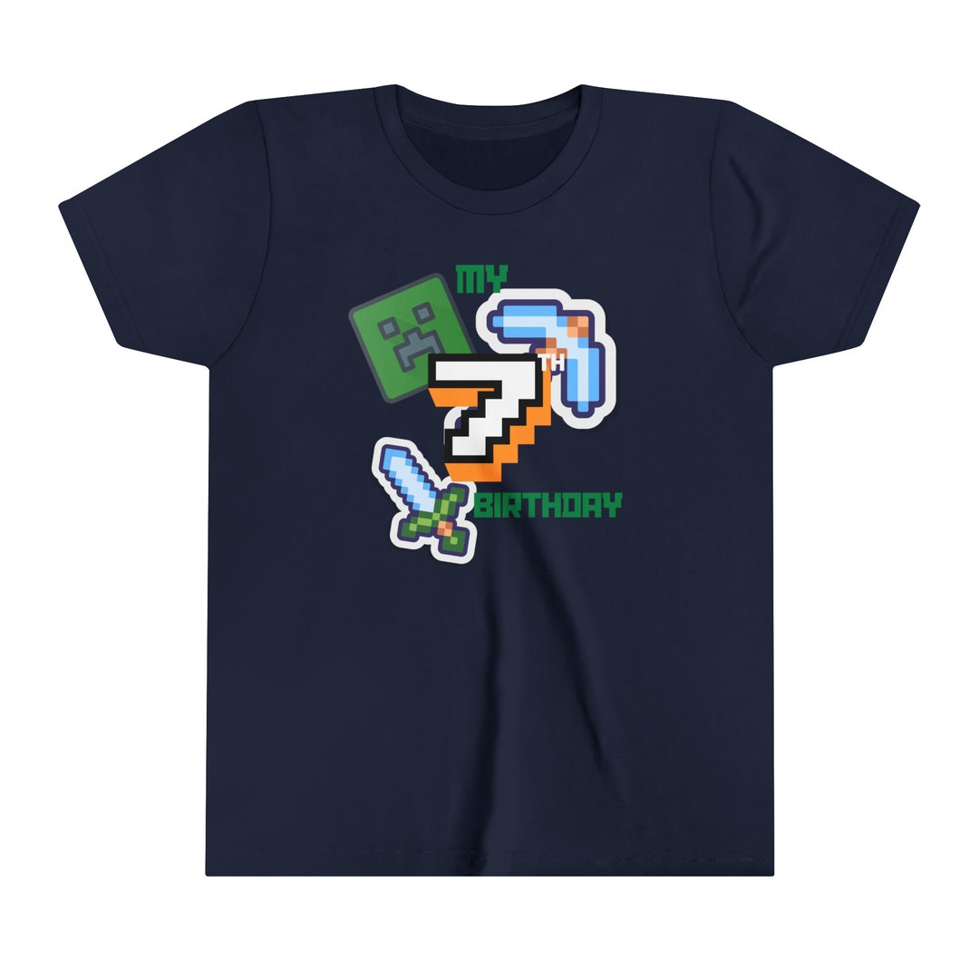 My 7th Birthday Minecraft Shirt, Minecraft Birthday Shirt, Cool ...