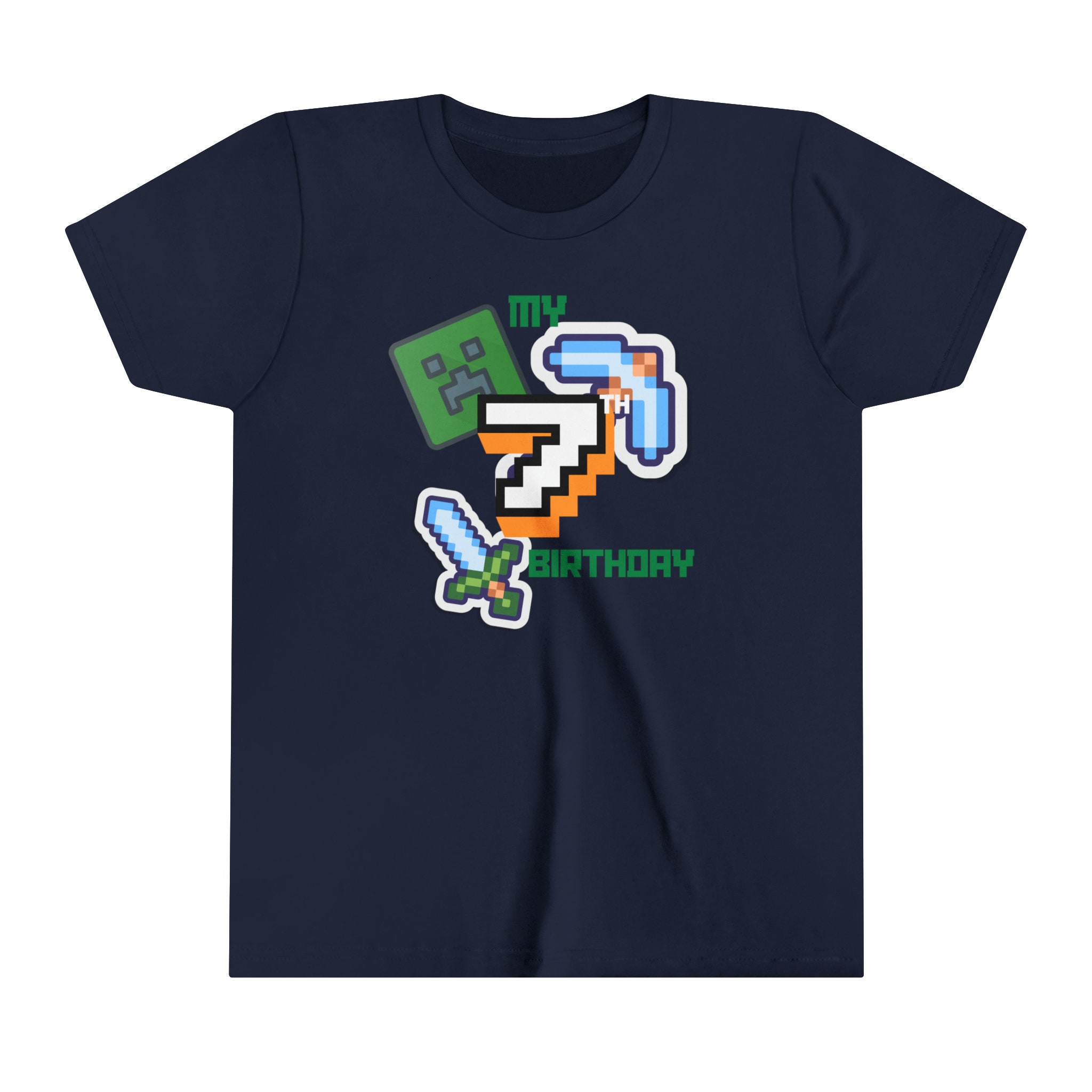 My 7th Birthday Minecraft Shirt, Minecraft Birthday Shirt, Cool ...