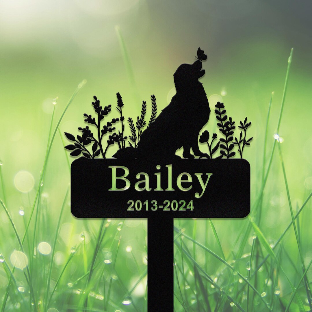 Custom Dog Memorial Stake, Personalized Metal Dog Garden Stake Sign ...