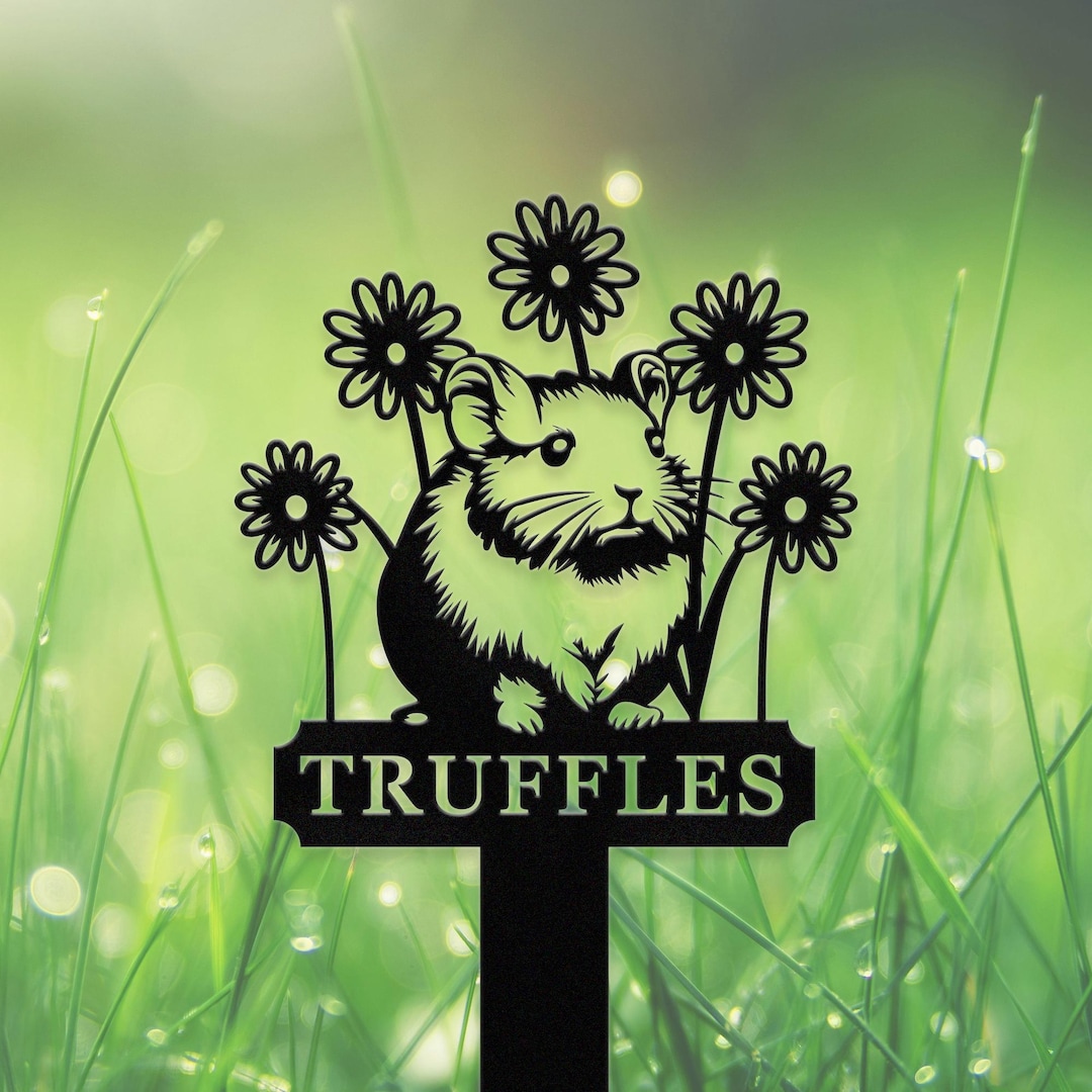 Personalized Hamster Memorial Garden Stakes, Custom Metal Hamster Grave ...