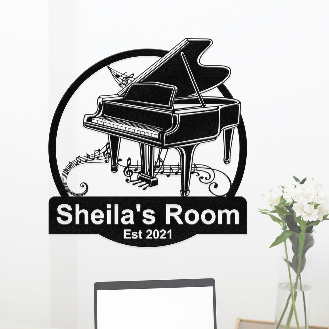 Personalized Piano Wall Art, Custom Piano Metal Sign, Piano Wall Decor ...