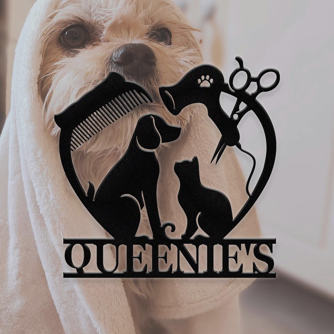 Custom Pet Grooming Hair Salon Metal Sign, Personalized Dog Grooming ...