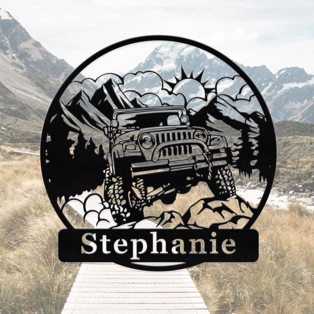 Custom Offroad Jeep Metal Sign, Personalized Jeep Garage Sign ...