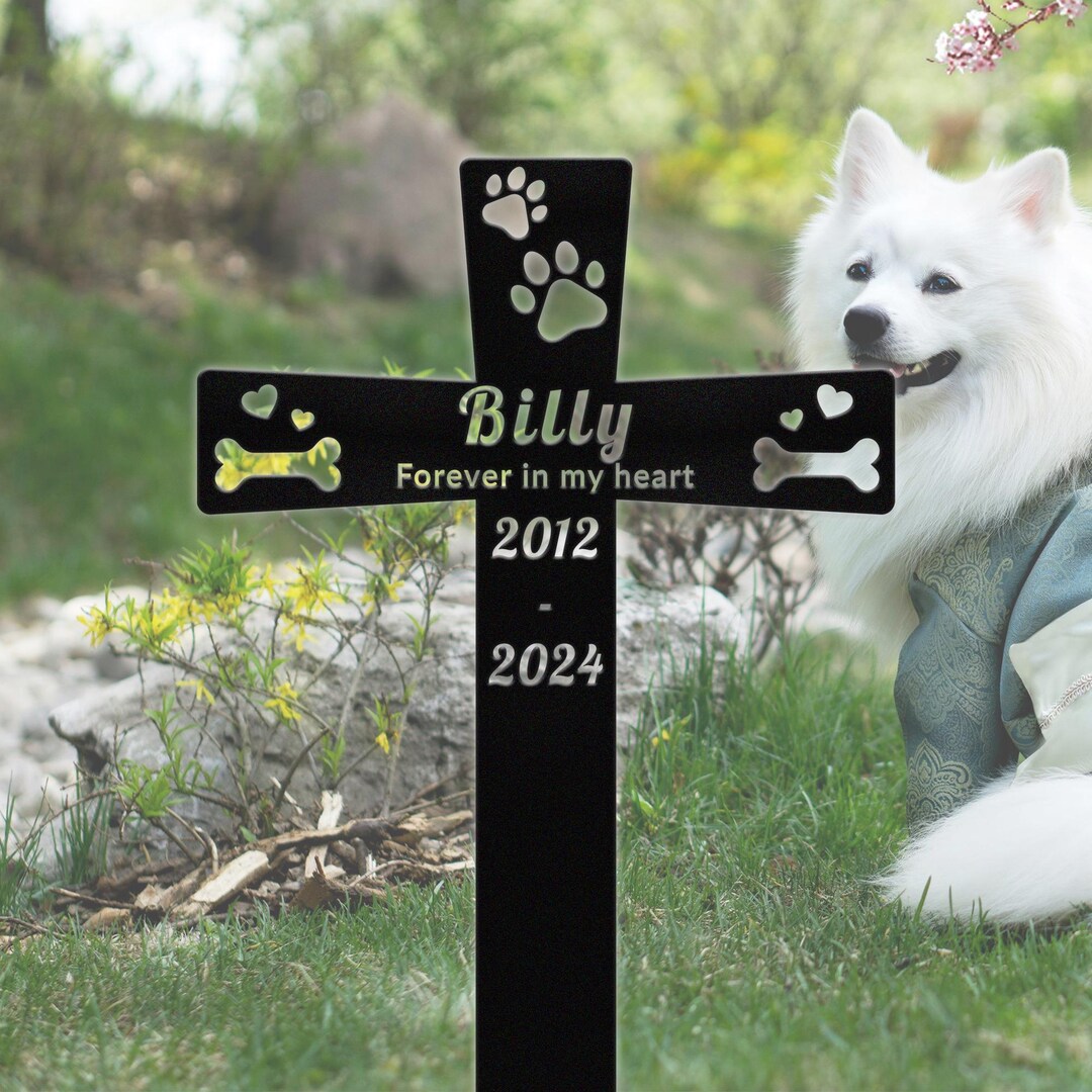 Personalized Metal Pet Memorial Stake,custom Cross Garden Stake for ...