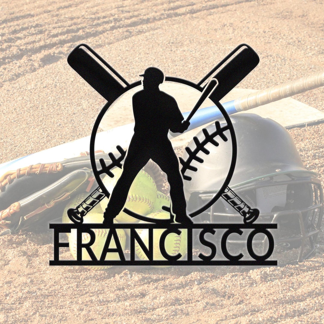 Custom Baseball Bat Metal Sign, Personalized Baseball Name Sign ...