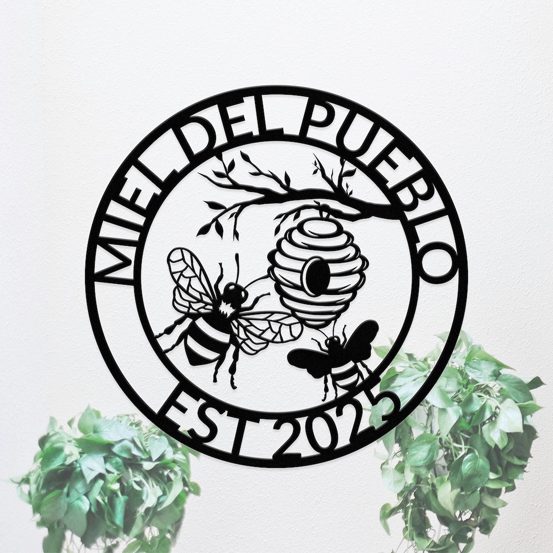 Custom Honey Bee Metal Wall Sign, Personalized Metal Bee Decor, Bee ...