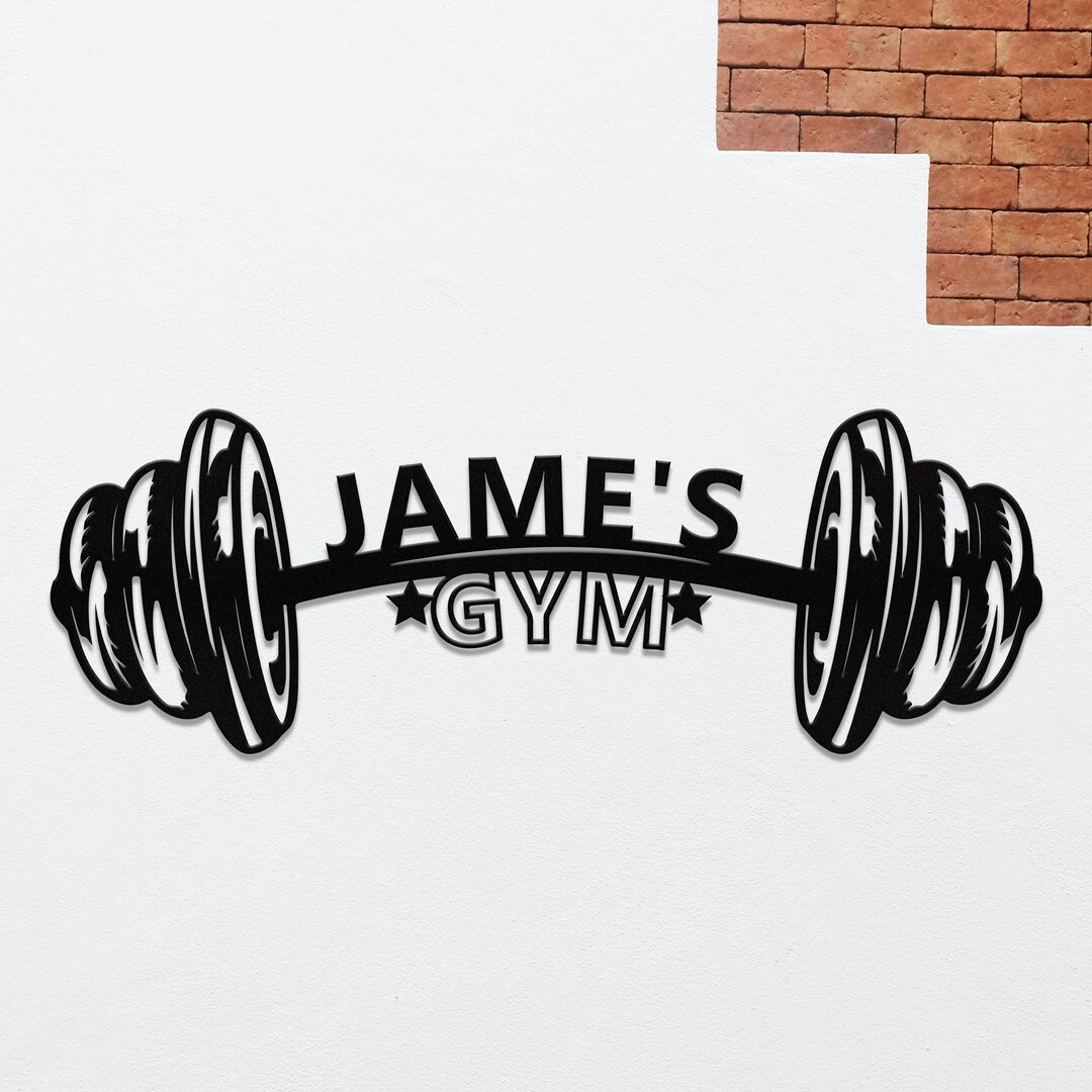 Personalized Gym Metal Sign, Custom Name Gym Sign, Powerlifting Sport ...