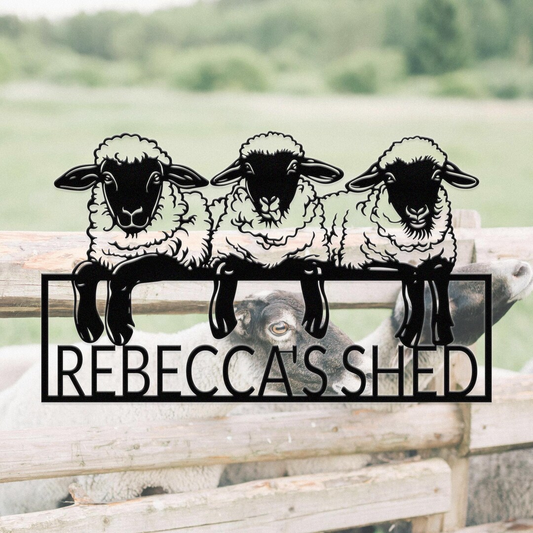 Personalized Sheep Metal Sign, Custom Goat Farm Sign, Sheep Farm Name ...
