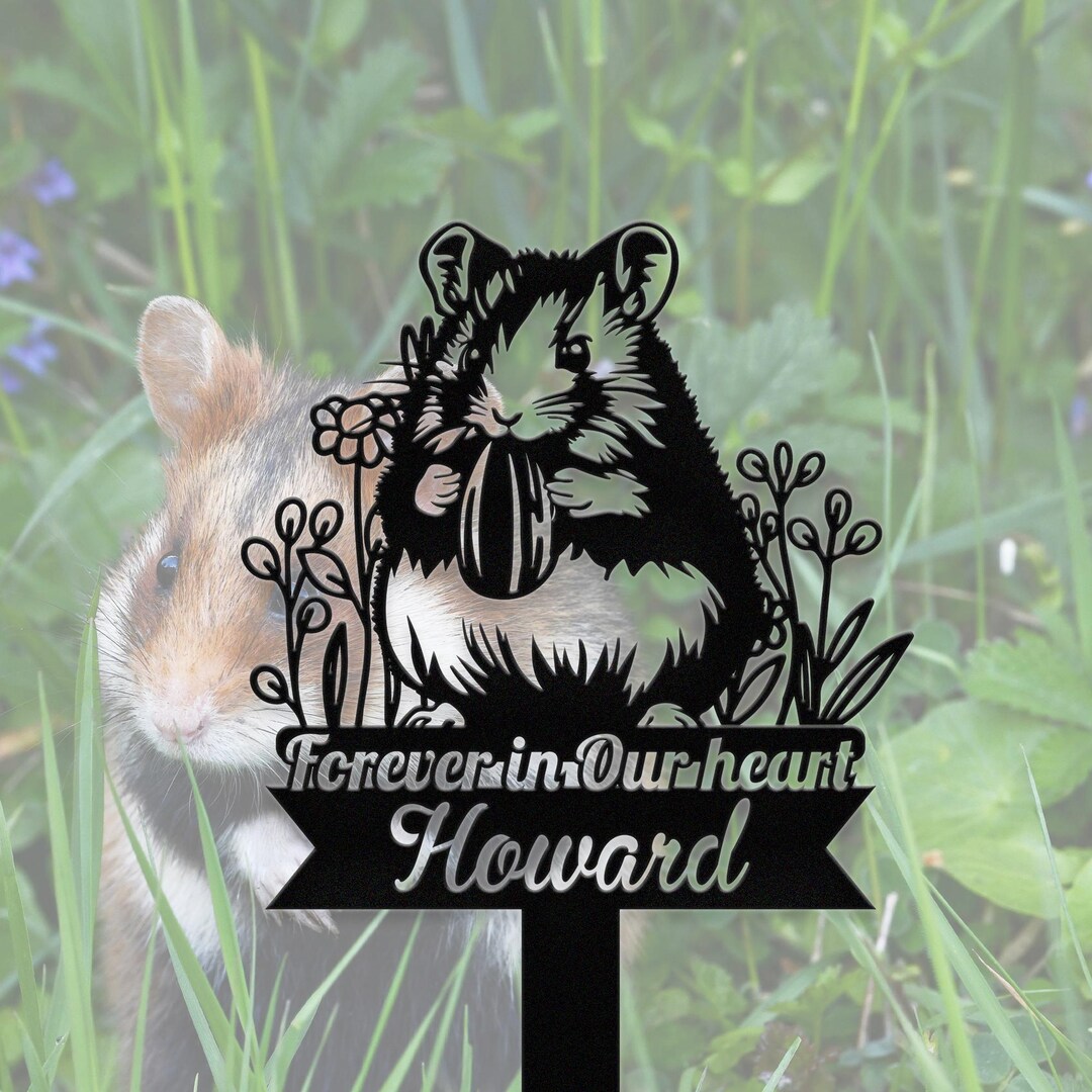Personalized Hamster Name Memorial Stake, Custom Hamster Grave Marker ...