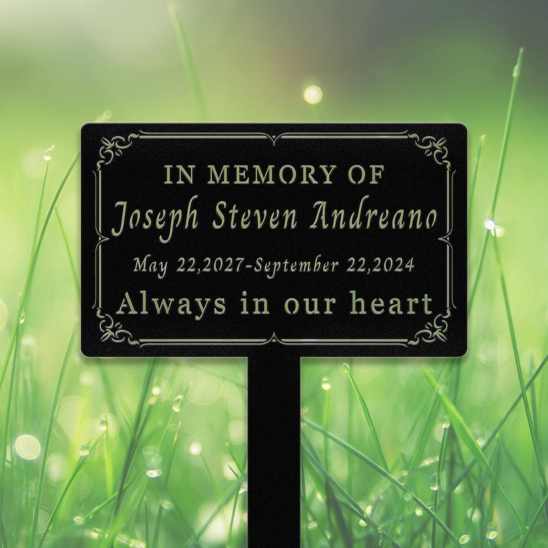 Personalized Memorial Tree Plaque With Stake,custom Tree Metal Garden ...
