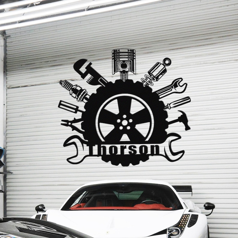 Personalized Garage Metal Sign,custom Workshop Sign,garage Metal Wall ...