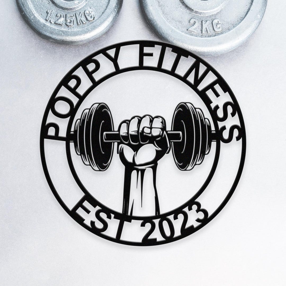 Personalized Gym Metal Sign, Custom Powerlifting Sport Metal Wall Art ...
