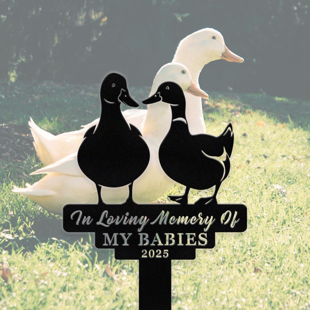 Personalized Duck Memorial Stake, Custom Duck Metal Sign With Stake ...