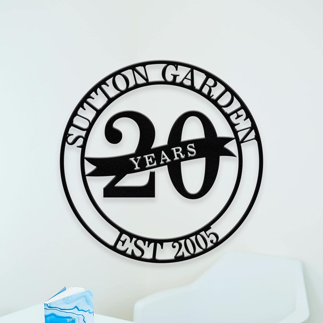 Personalized Anniversary Metal Sign, Custom 20 Years Sign, Family Name ...