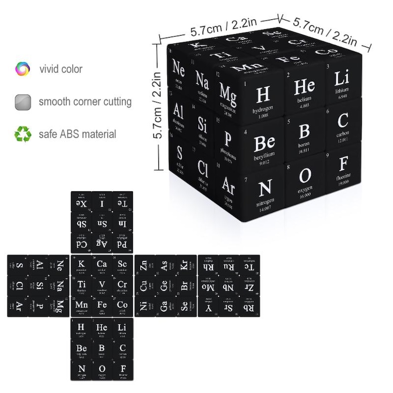Personalized Rubik's Cube Periodic Table of Elements,custom Chemistry ...