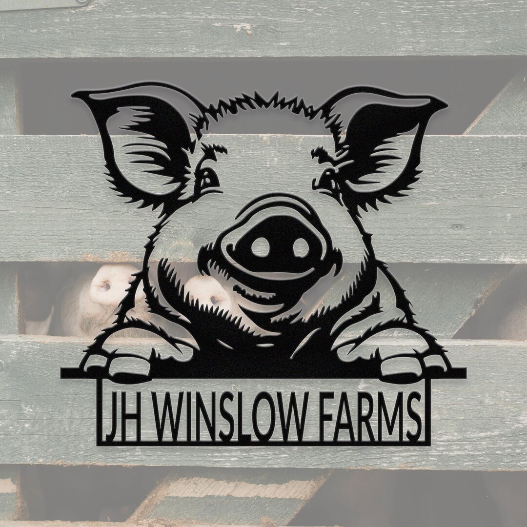 Personalized Pig Farm Metal Sign, Custom Pigs Farmhouse Decor, Pig Farm ...