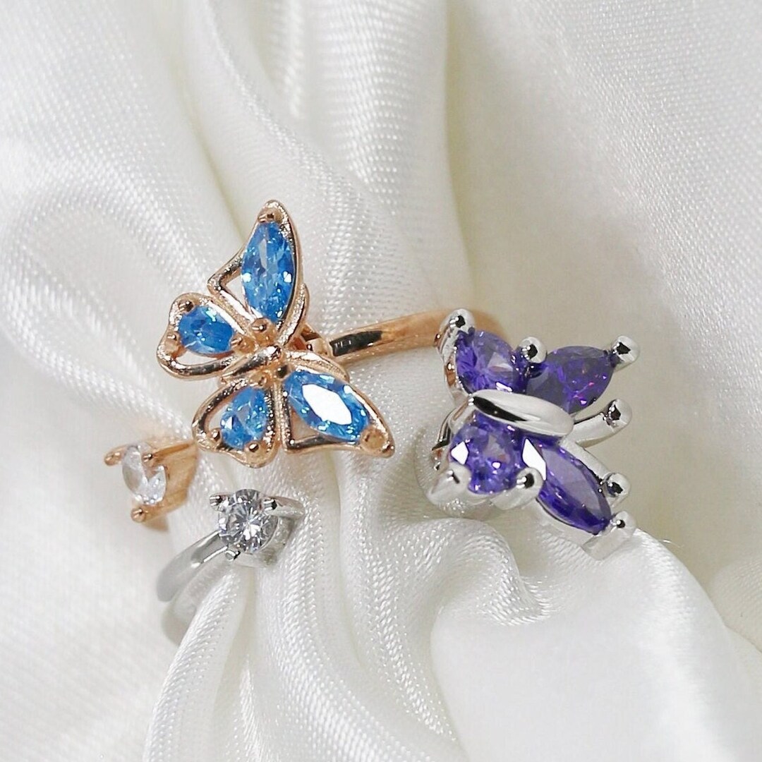 Personalized Butterfly Spinner Ring,custom Butterfly Fidget Ring ...