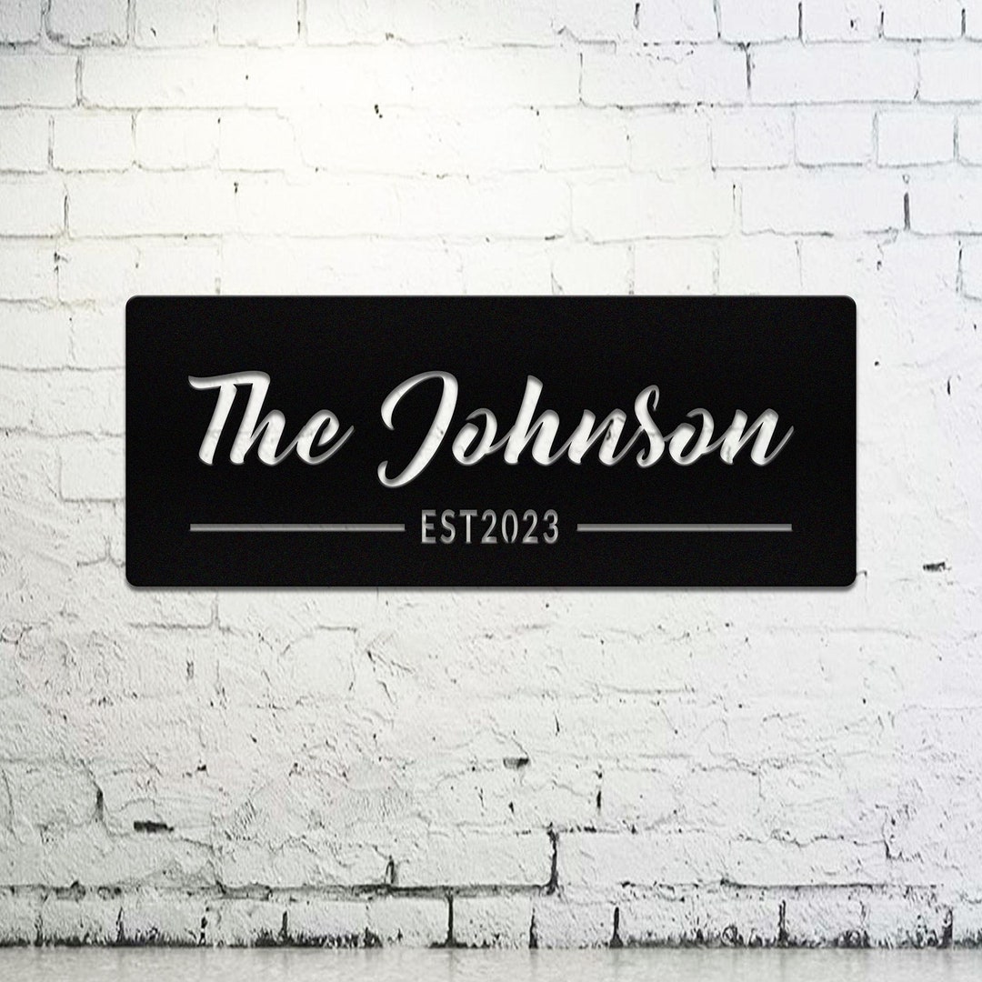 Personalized Family Name Sign, Custom Name Sign, Family Name & Est ...