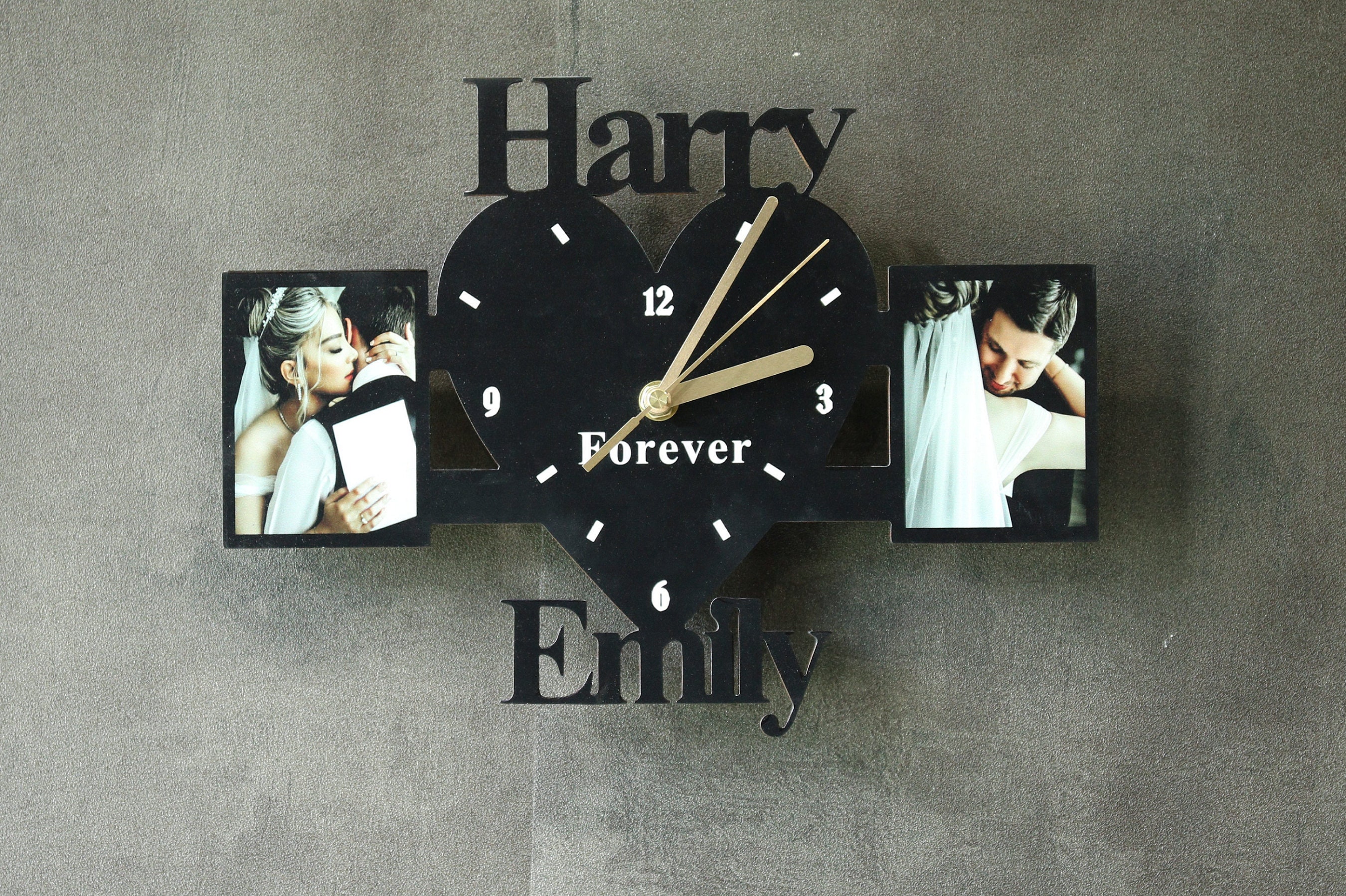 Custom Wall Clock Couple Photo Frame,custom Wedding Gift,personalized ...