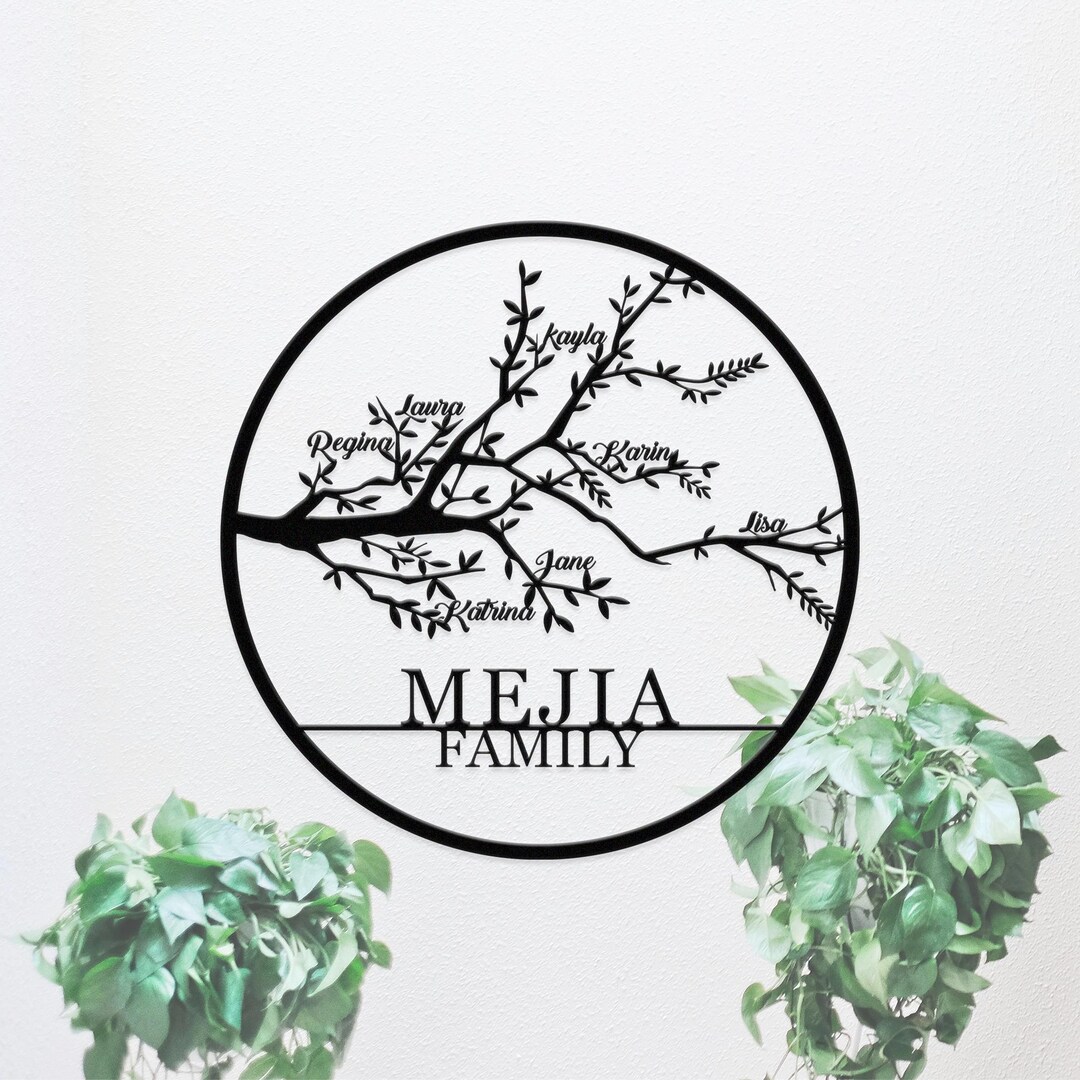 Personalized Family Tree Sign,custom Family Tree of Life Metal Sign ...