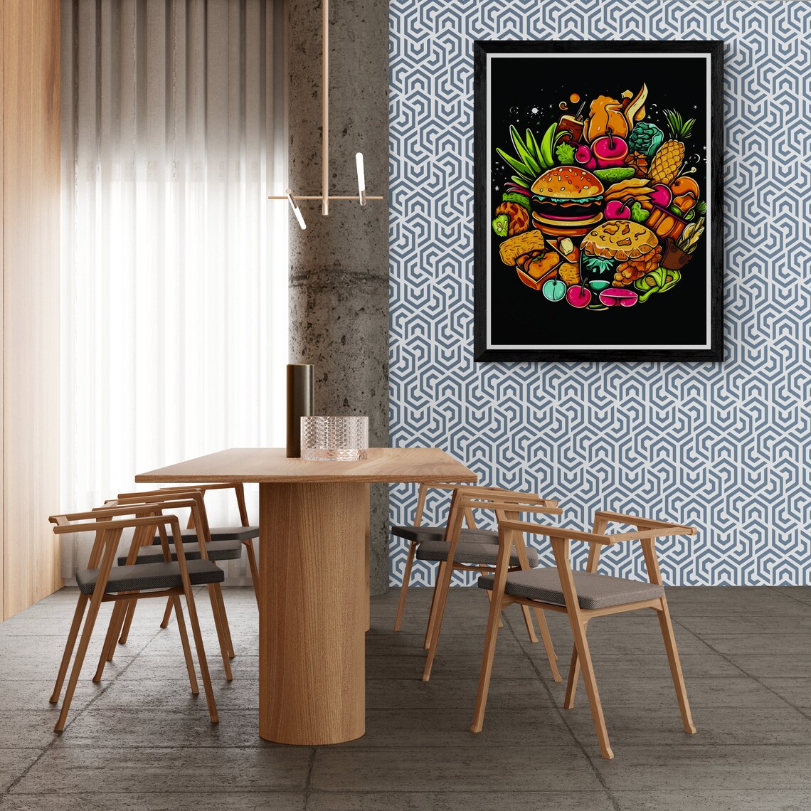 Fruit Basket Printable Art, Fruit Basket Illustration Print, Food ...