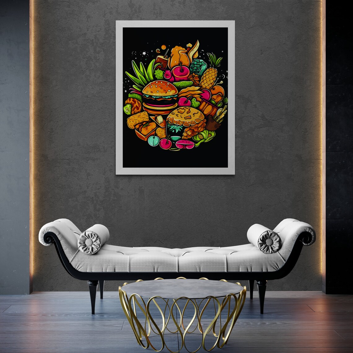 Fruit Basket Printable Art, Fruit Basket Illustration Print, Food ...