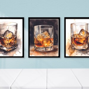 Set of Whiskey Prints, Whiskey Art Prints, Alcohol Bar Cart Art, Home ...