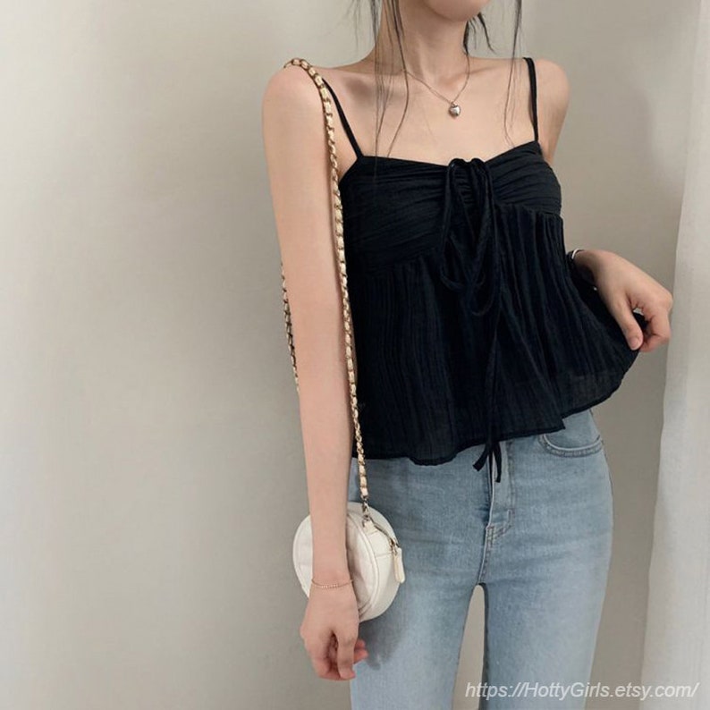 Y2K Aesthetic Tank Tops Korean Style Crop Top - Etsy