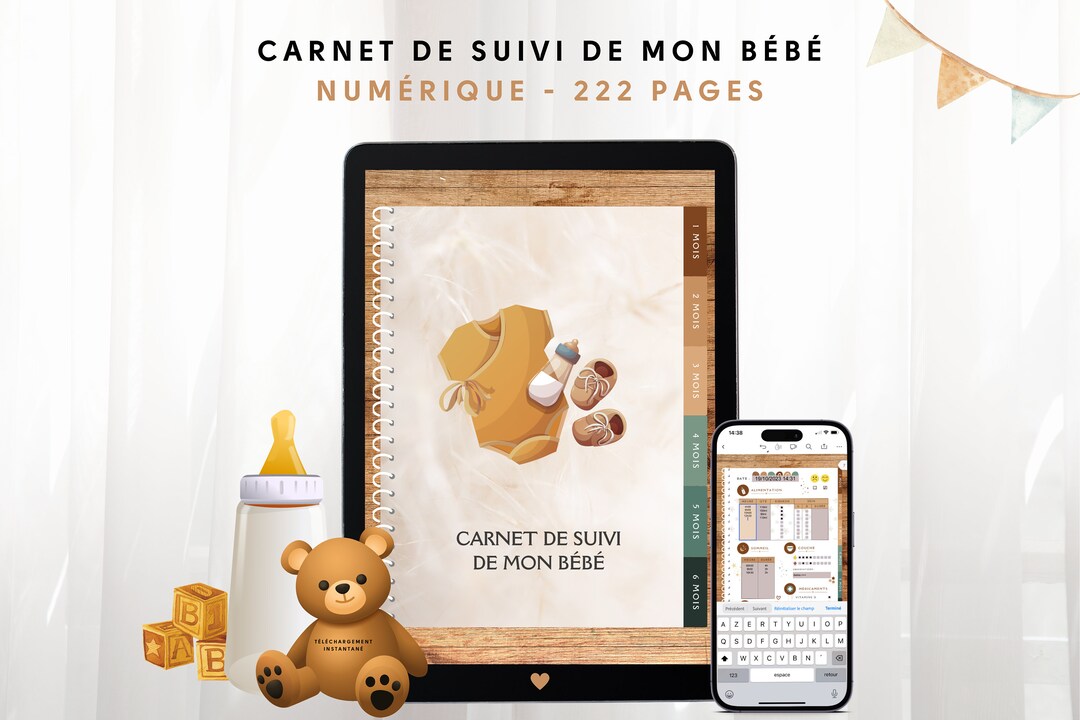 My Digital Baby's Daily Tracking Notebook PDF - 0-6 Months - Mood ...