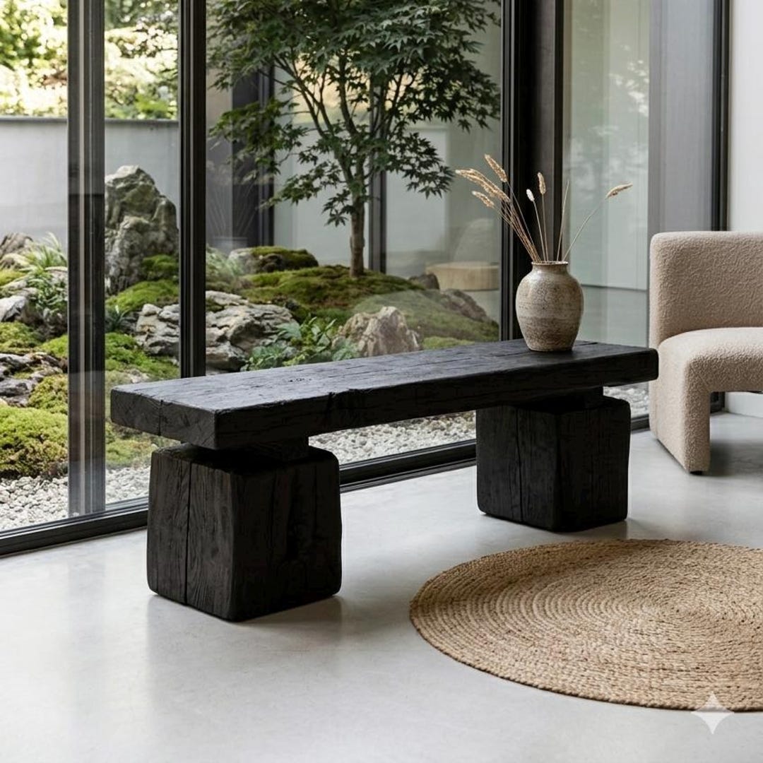 Shou Sugi Ban Bench | Japanese Yakisugi Pine | Handmade Custom Bench ...