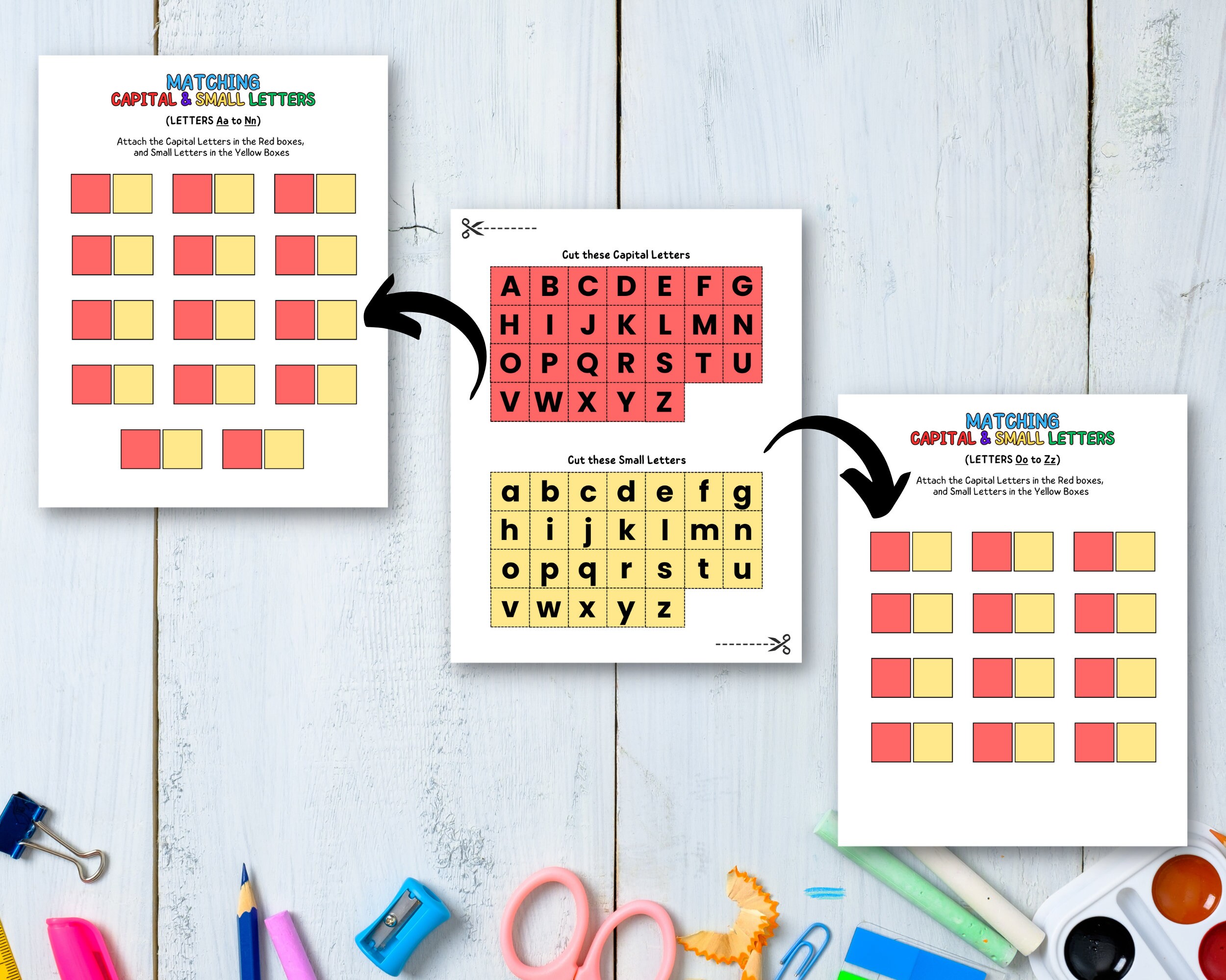 Toddler Activities Printable, Matching Capital and Small Letters ...