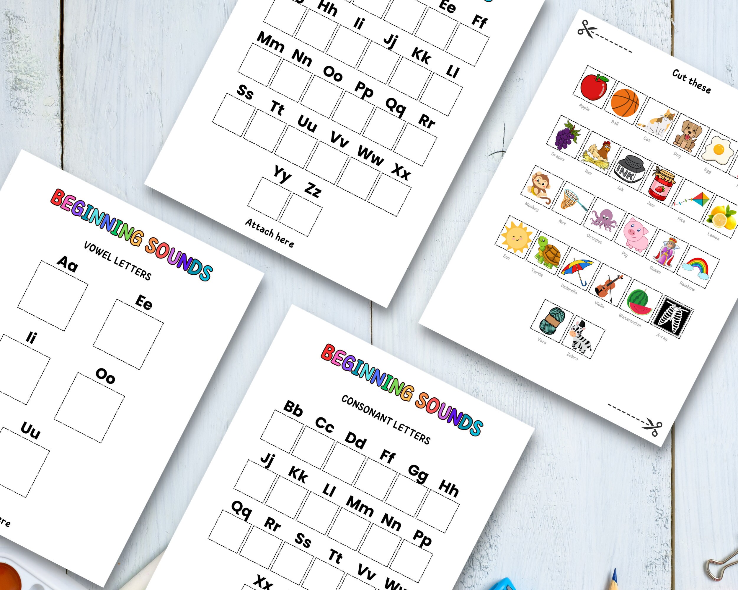 Beginning Letter Sounds Worksheets Beginning Sounds Kindergarten Vowel ...