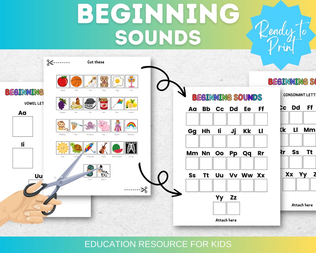 Beginning Letter Sounds Worksheets Beginning Sounds Kindergarten Vowel ...