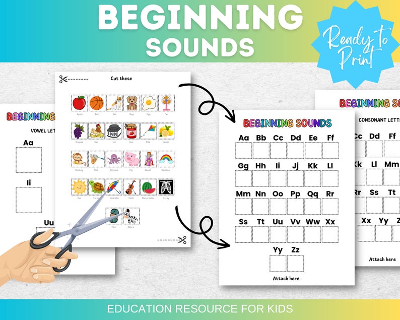 Beginning Letter Sounds Worksheets Beginning Sounds Kindergarten Vowel ...